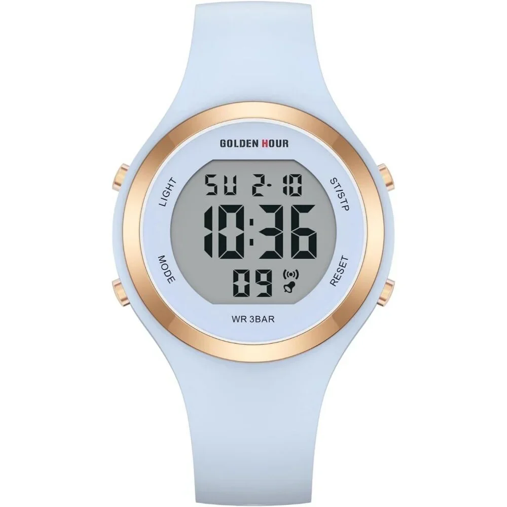 Accessories | Unisex Light Blue Silicone Digital Gold Bezel ...